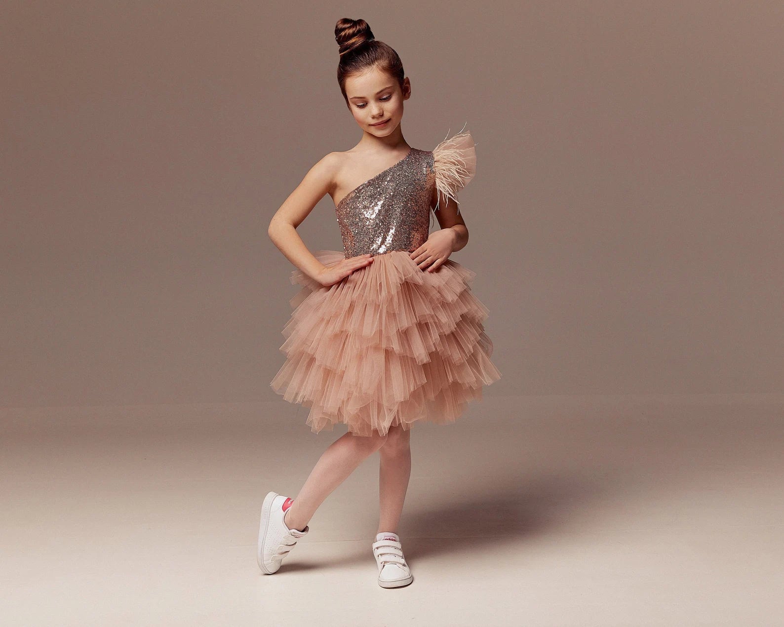 Aurelia Girls One Shoulder Pageant Dress – BLUSH KIDS INC.